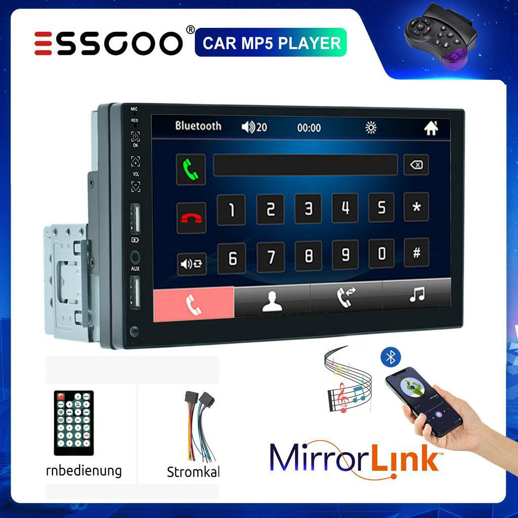 ESSGOO Single Car Player 7" inch Bluetooth Handsfree Call & Music Multimedia MP5 Player Car ...