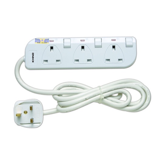 Khind Trailing Socket 3 Gang 13A trailing socket with 2 meters wire in ...