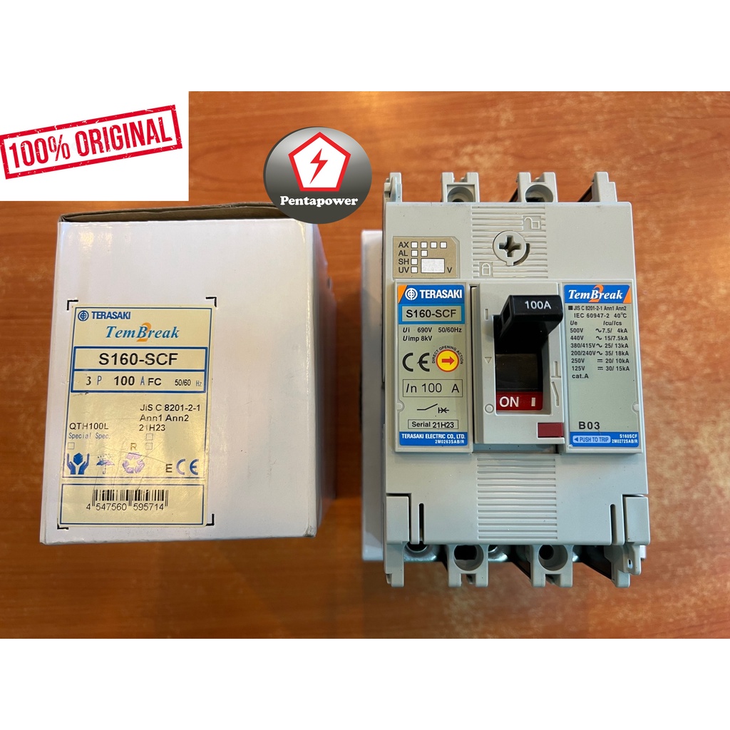TERASAKI MCCB S160SCF 100A 25KA 3POLE S160-SCF | Shopee Malaysia