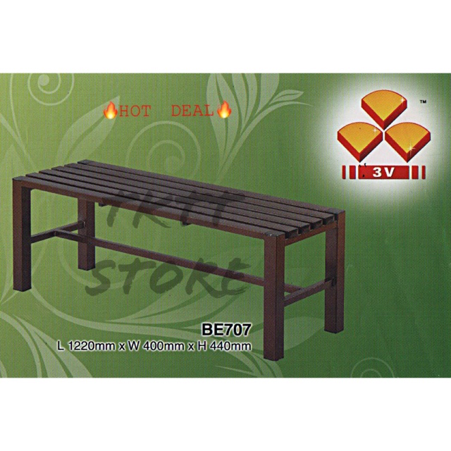 TKTT 3V Benno Powder Coating Bench Chair Long Garden Chair Guest ...