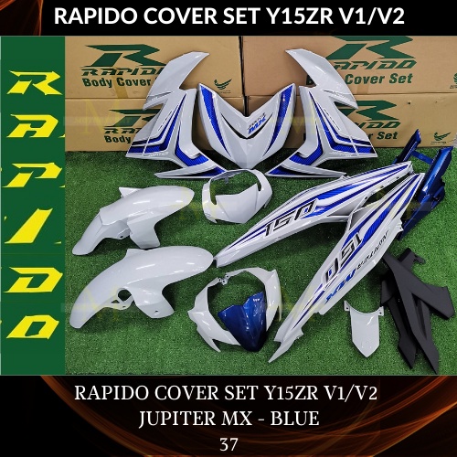 RAPIDO COVER SET Y15ZR V1/V2 JUPITER MX-150 MX150 BLUE (STICKER TANAM ...