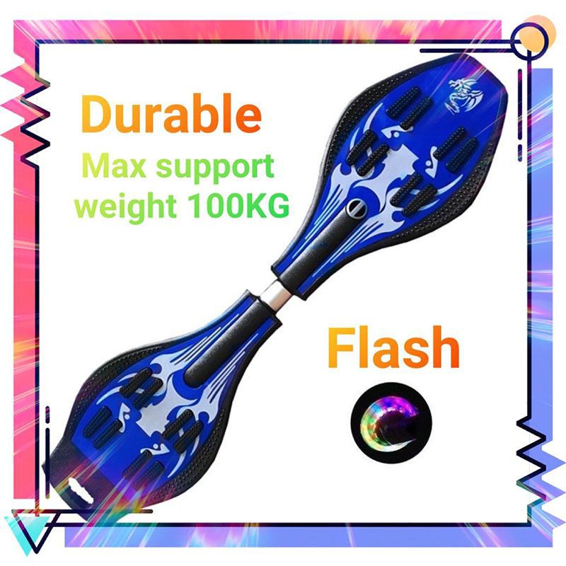 2 Wheel Skateboard with 360-degree Casters for Kids, Teens, and Adults ...