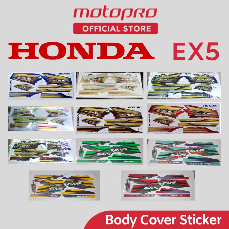 HONDA EX5 Dream High Power HP Body Cover Set Coverset Stripe Strike Sticker Moritaka EX5 110 ...