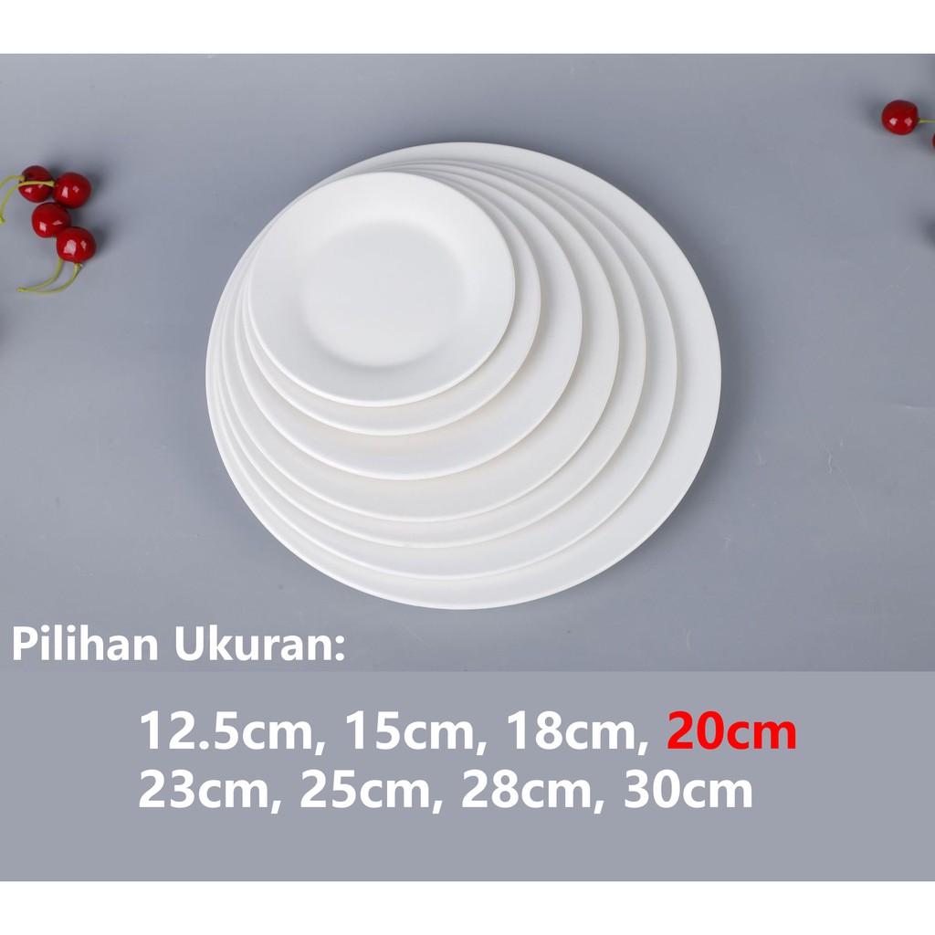PUTIH Flat / Convex Plain White Ceramic Plate 8inch / 20cm | Shopee ...