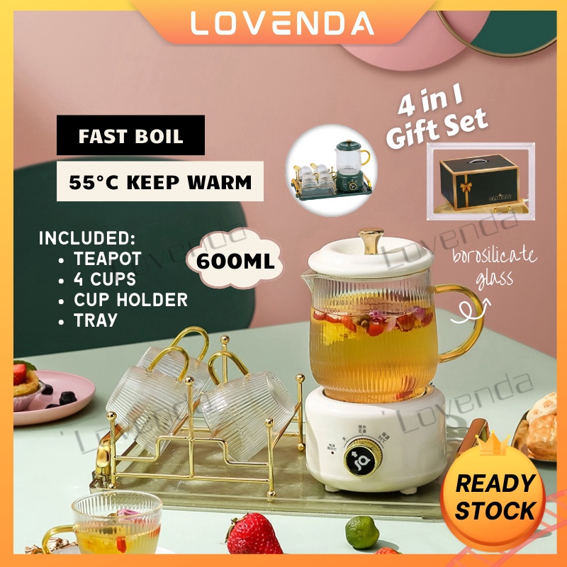 Vintage Teapot 4in1 Giftset Water Kettle With Cups and Tray Keep Warm ...