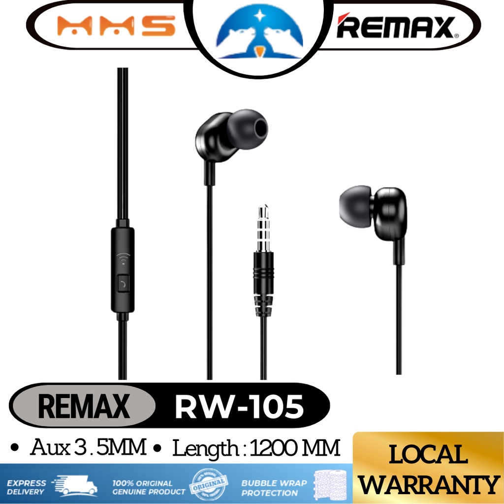 Remax | Original RW-105 Wired Headset In-ear High Audio Music Call ...