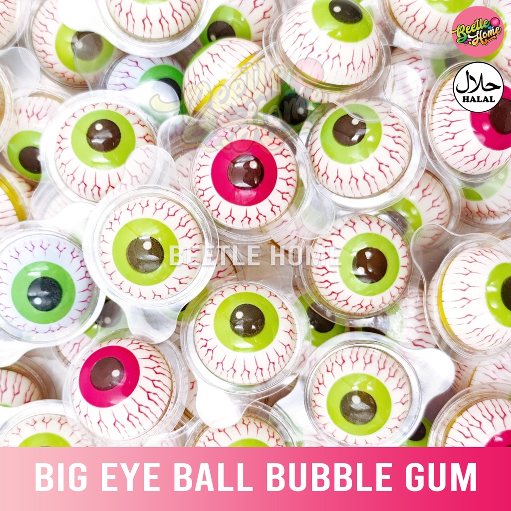 [HALAL] Bubble Gum / Gummy Eyeball Large Chewy Gum Soft Candy Spider Man Planet Candy Prank Gula ...
