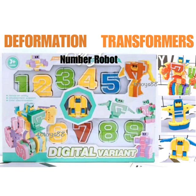 DIY NUMBER ROBOT ASSEMBLE DIGITAL VARIANT EDUCATIONAL TOY TRANSFORMER ...