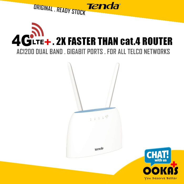 Tenda 4G09 4G+ CAT6 AC1200 Dual Band Gigabit Wireless Modem Router 2 ...