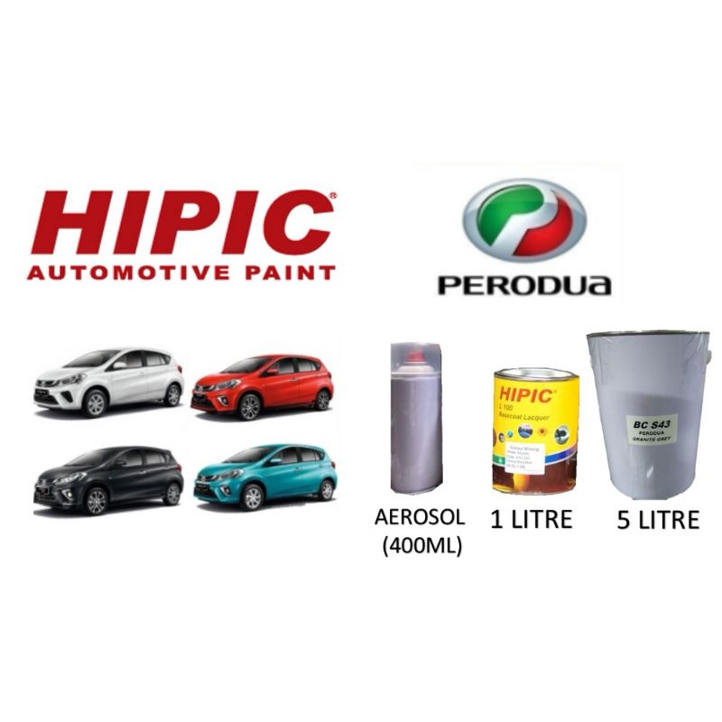PERODUA COLORS- HIPIC READY MIX 2K AUTOMOTIVE CAR PAINT (Aerosol 400ml ...