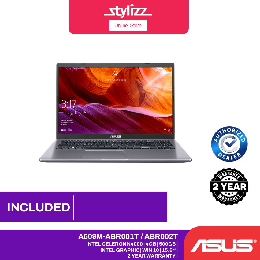 Asus Vivobook A509M-ABR001T / A509M-ABR002T 15.6" Laptop (N4000, 4GB ...