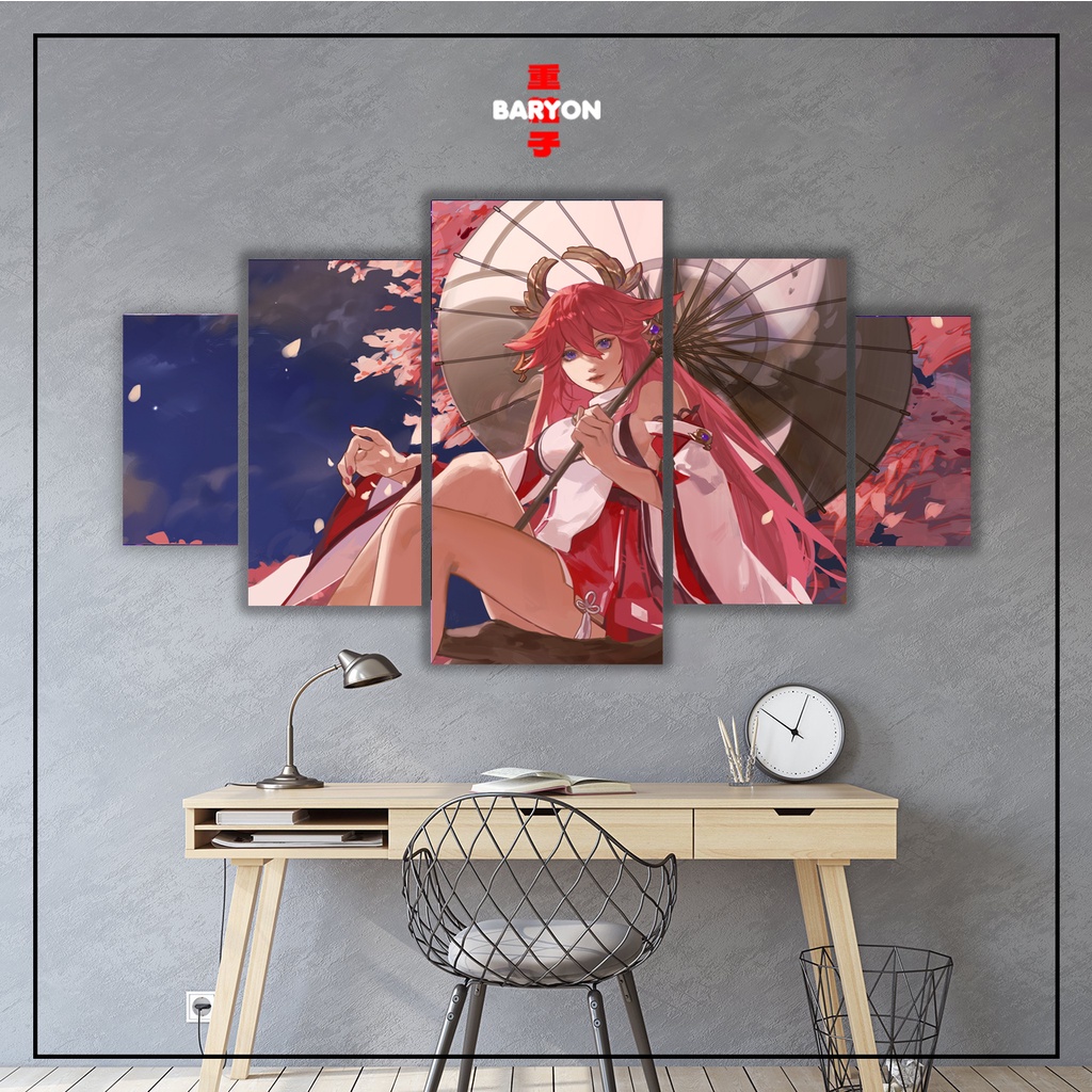 HIASAN DINDING KAYU Baryon Wall Decor YAE MIKO GENSHIN IMPACT 1set Wall ...