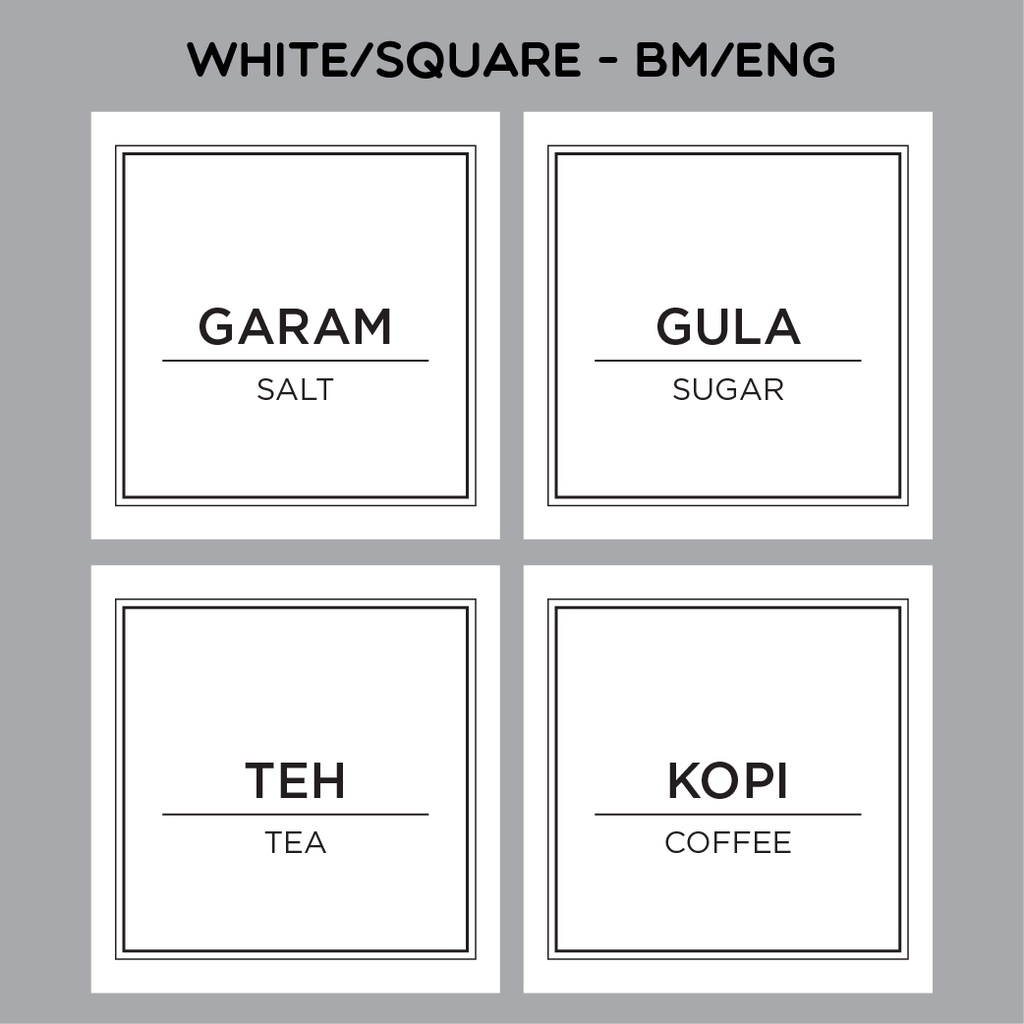 Sticker Label Dapur | Kitchen Label Sticker Rempah Waterproof Spices ...