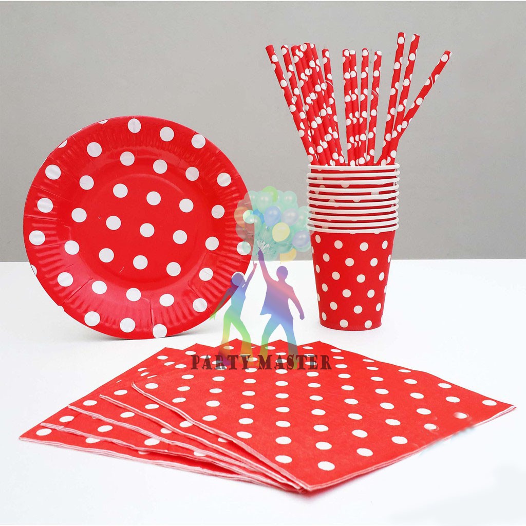 MERAH PartyMaster Table Ware Party Set (Red) | Shopee Malaysia