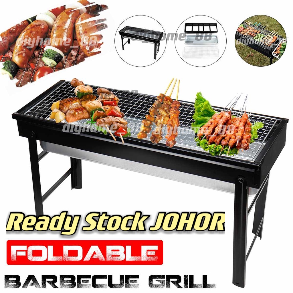 Portable Barbecue Grill Outdoor BBQ Grill Foldable Charcoal BBQ Grills Arang Batu Folding BBQ ...
