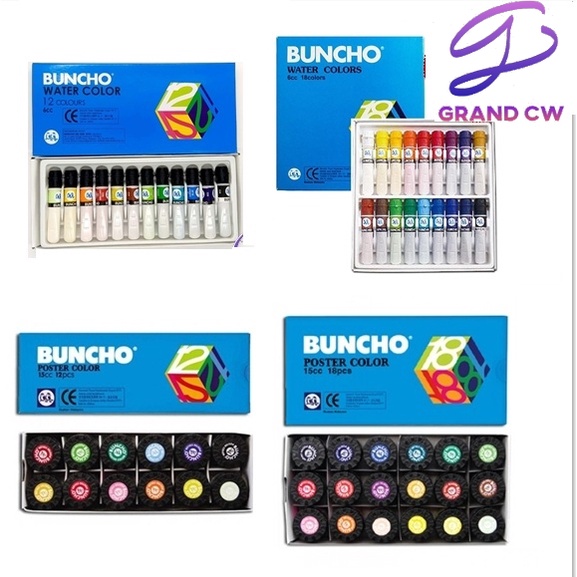 BUNCHO WATER/POSTER COLOUR 6cc x 12&18 COLOUR / 15cc x 12&18COLOUR ...