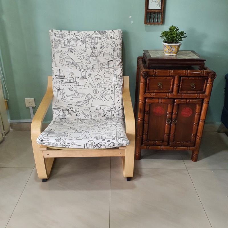 Ikea Poang Chair Cover Pello Chair Cover Sarung Kerusi Ikea- White ...