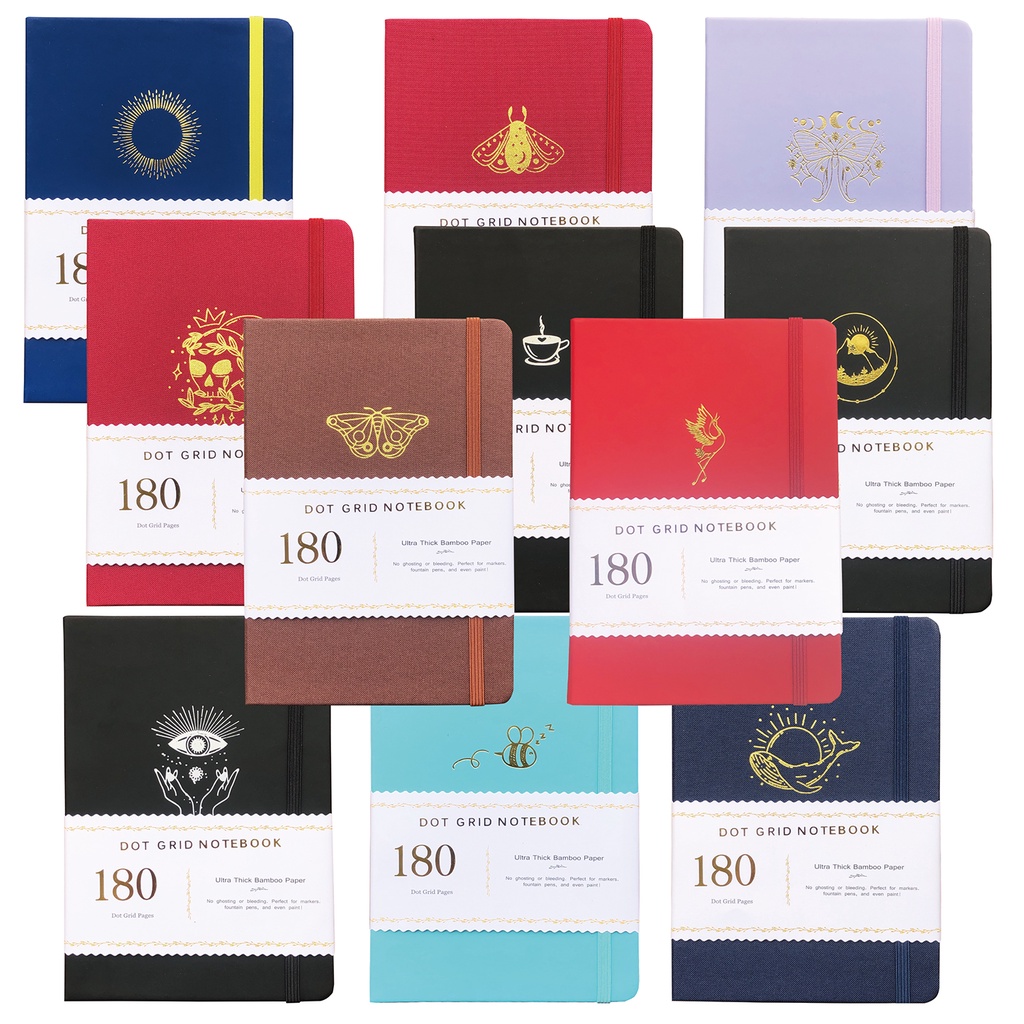 BUKE Dot Grid Notebook Bullet Dotted Journal 180Gsm Bamboo Paper ...