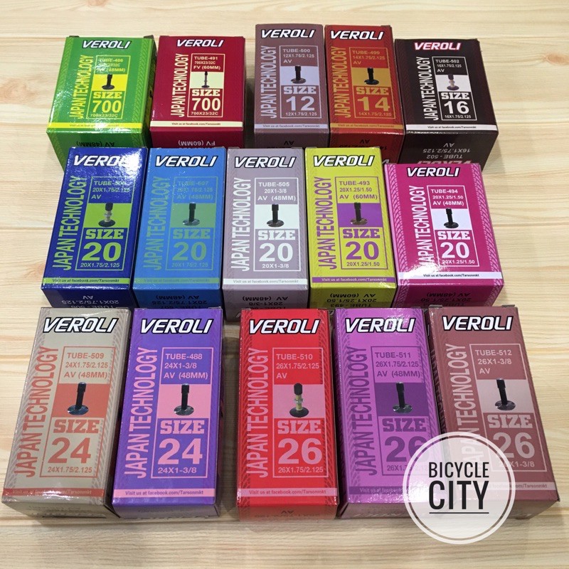 【Ready Stock】12” 14” 16” 20” 24” 26” 700 All Veroli Bicycle Inner Tube ...