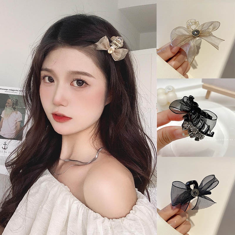 Korean Double-sided Bow Small Grab Clip Female Mesh Temperament ...
