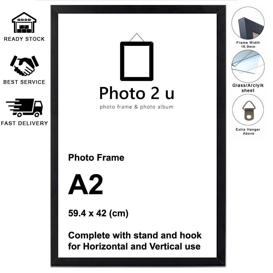 A2 Poster Frame / Photo Frame / Certificate Frame / Gambar Frame 42 cm ...