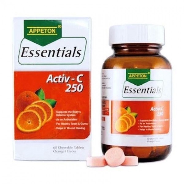 Appeton Essentials Activ-c 250 60s chewable tablet orange flavour (EXP ...
