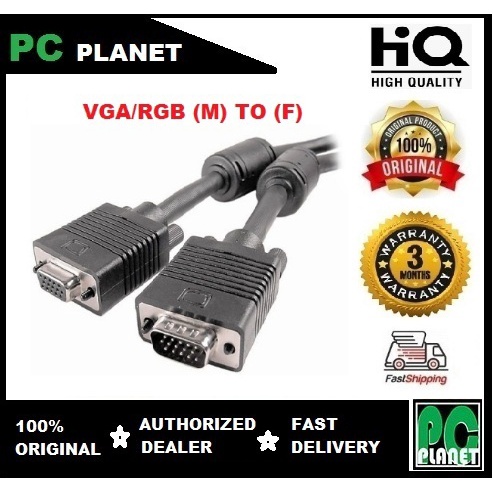 HIGH QUALITY VGA/RGB (M) TO (F) CABLE 1.5M | Shopee Malaysia