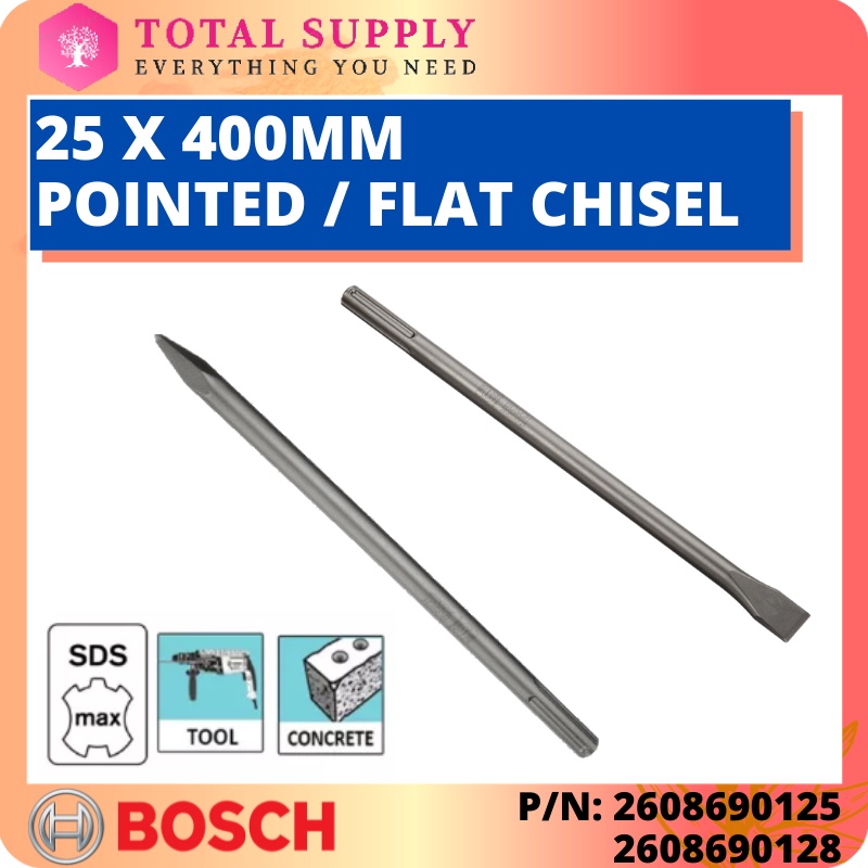 BOSCH SDS MAX FLAT CHISEL POINT CHISEL FOR ROTARY HAMMER | Shopee Malaysia