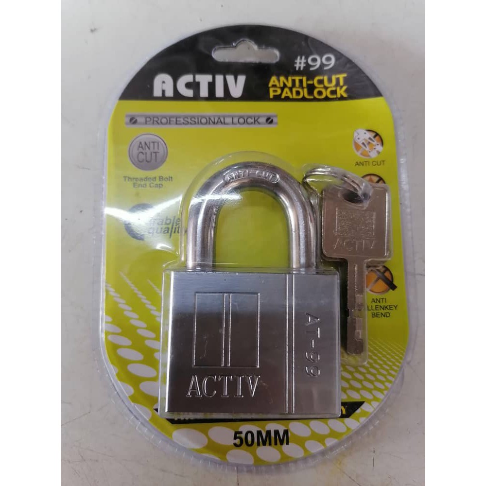 MEGA ACTIC ANTI - CUT PADLOCK 50MM | Shopee Malaysia