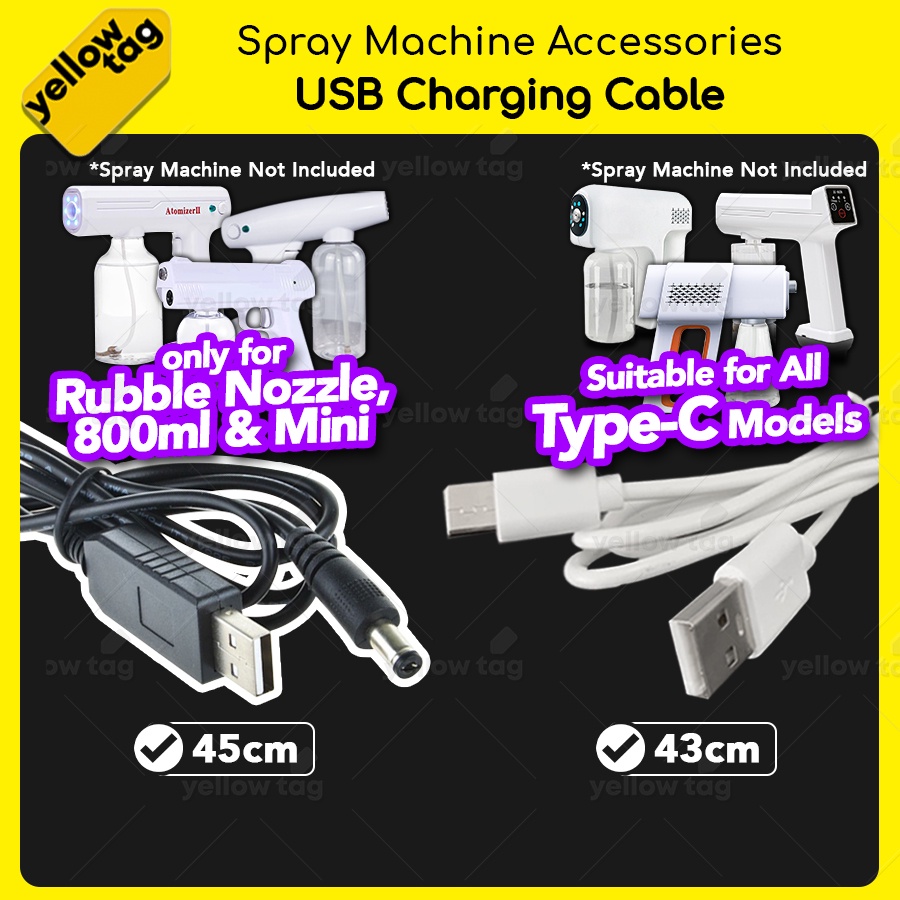 【USB Charging Cable】Spray Gun Atomizer Spare Part Accessories ...