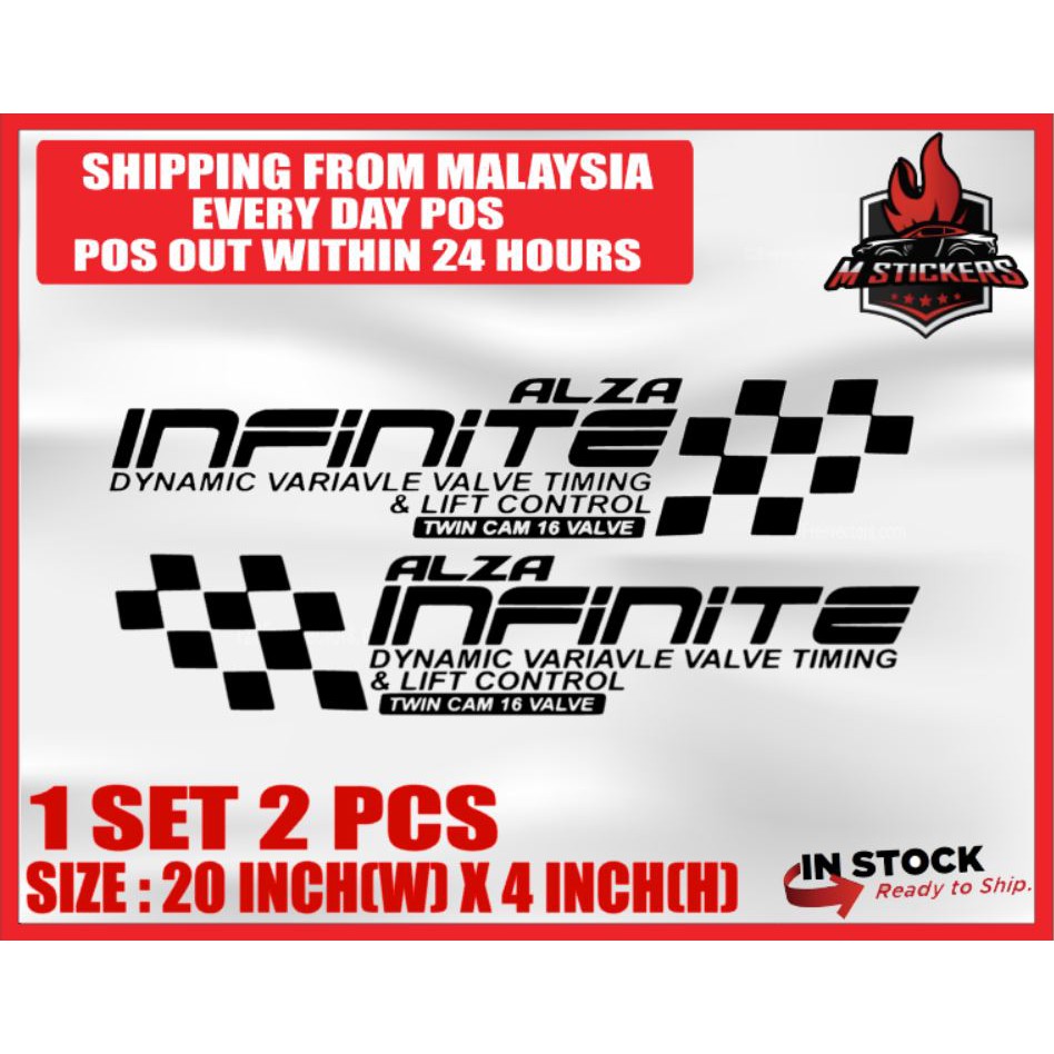 [M STICKERS] ALZA INIFINITE DOOR SIDE CAR STICKER KERETA ALZA | Shopee ...