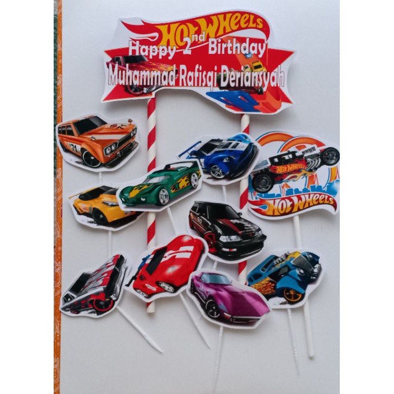 CAKE TOPPER HOT WHEELS CUSTOM NAME IMAGE - CAR - HOT WHEEL | Shopee ...