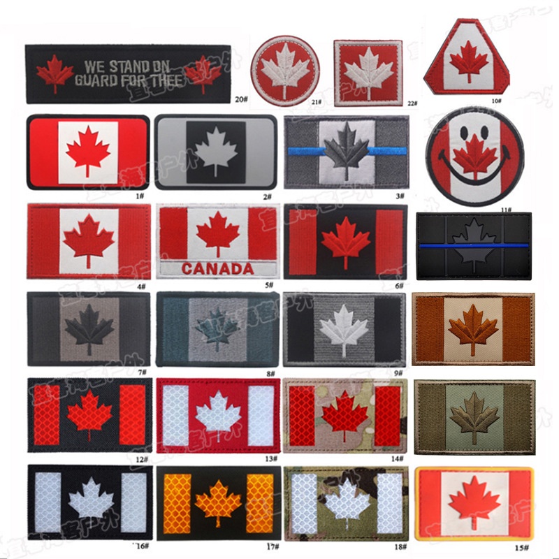 Velcro Patch CANADA Canadian Quebeike Flag 3D Embroidery Armband Badge ...