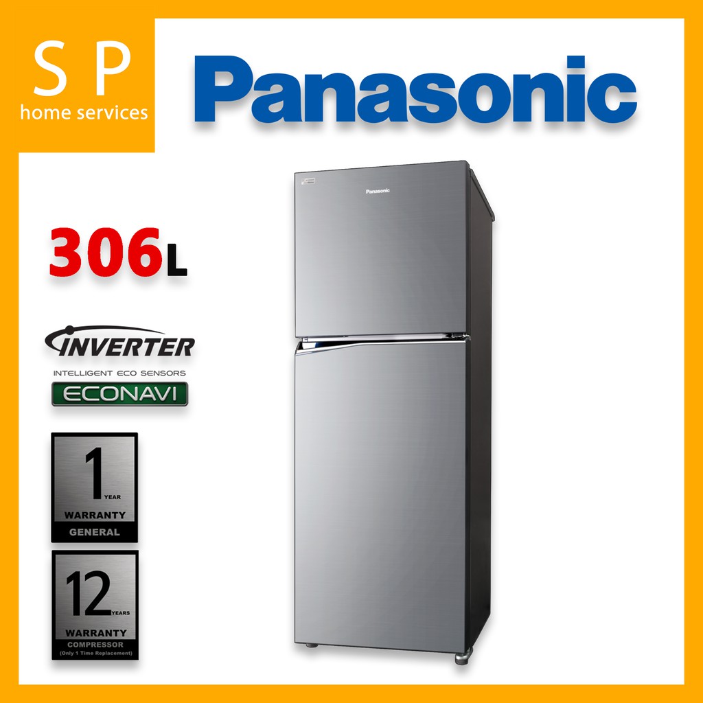 Panasonic 306l Econavi Inverter 2 Door Top Freezer Fridge Nr Bl342vs