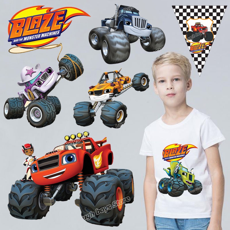 Blaze and The Monster Machine Iron-on Patches Washable Clothes Heat ...