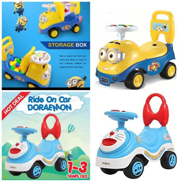 Minion/Doremon/Mickey Car Ride On Walker Push Toys Kids Children Music ...
