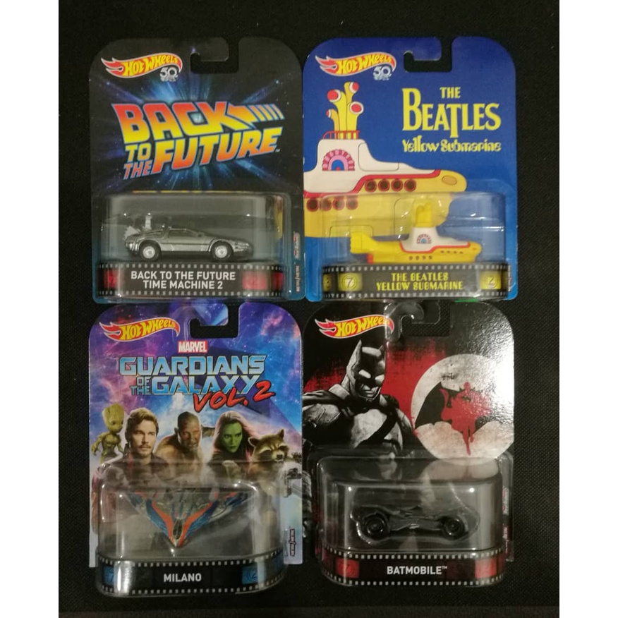 Hot Wheels Retro Entertainment Premium Card (Submarine,Milano,Batmobile ...