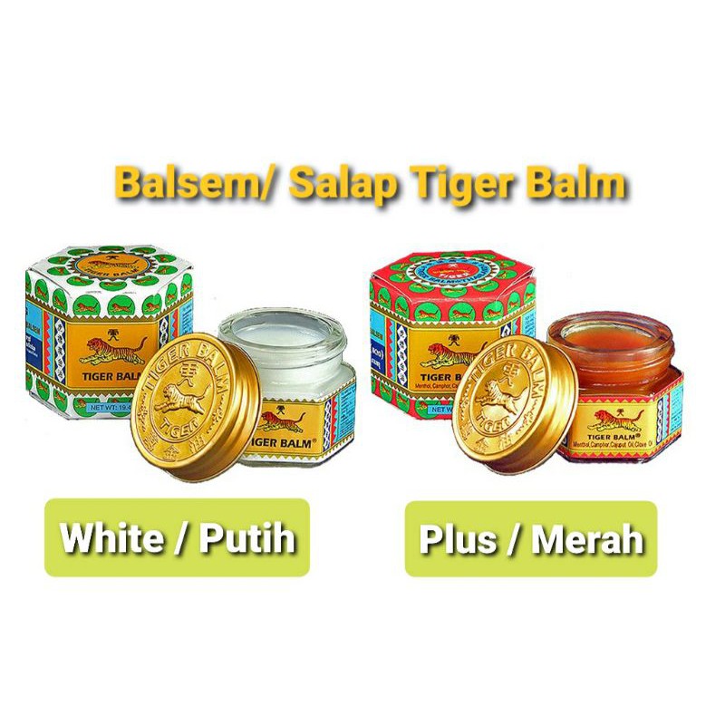 Tiger Balm White (Putih)/ Plus (Merah) Ointment Balsem Sakit 4g/10g/19g ...