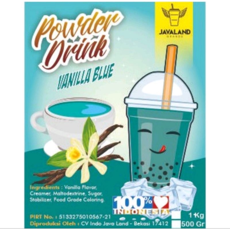 Bubble Powder Drink Powder Drink Vanilla Blue Javaland Flavor 1kg ...