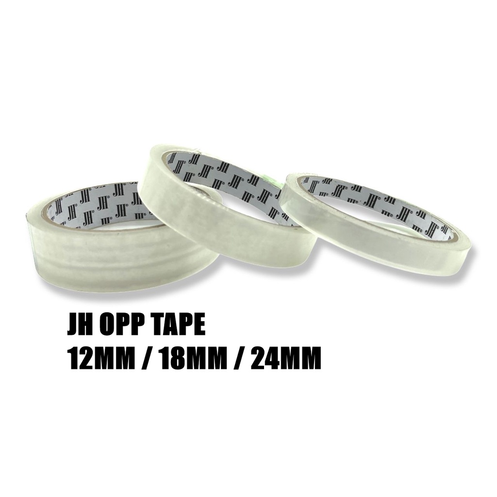 JOO HUAT JH TRANSPARENT OPP TAPE 12MM / 18MM / 24MM / 48MM / 72MM X 40Y ...