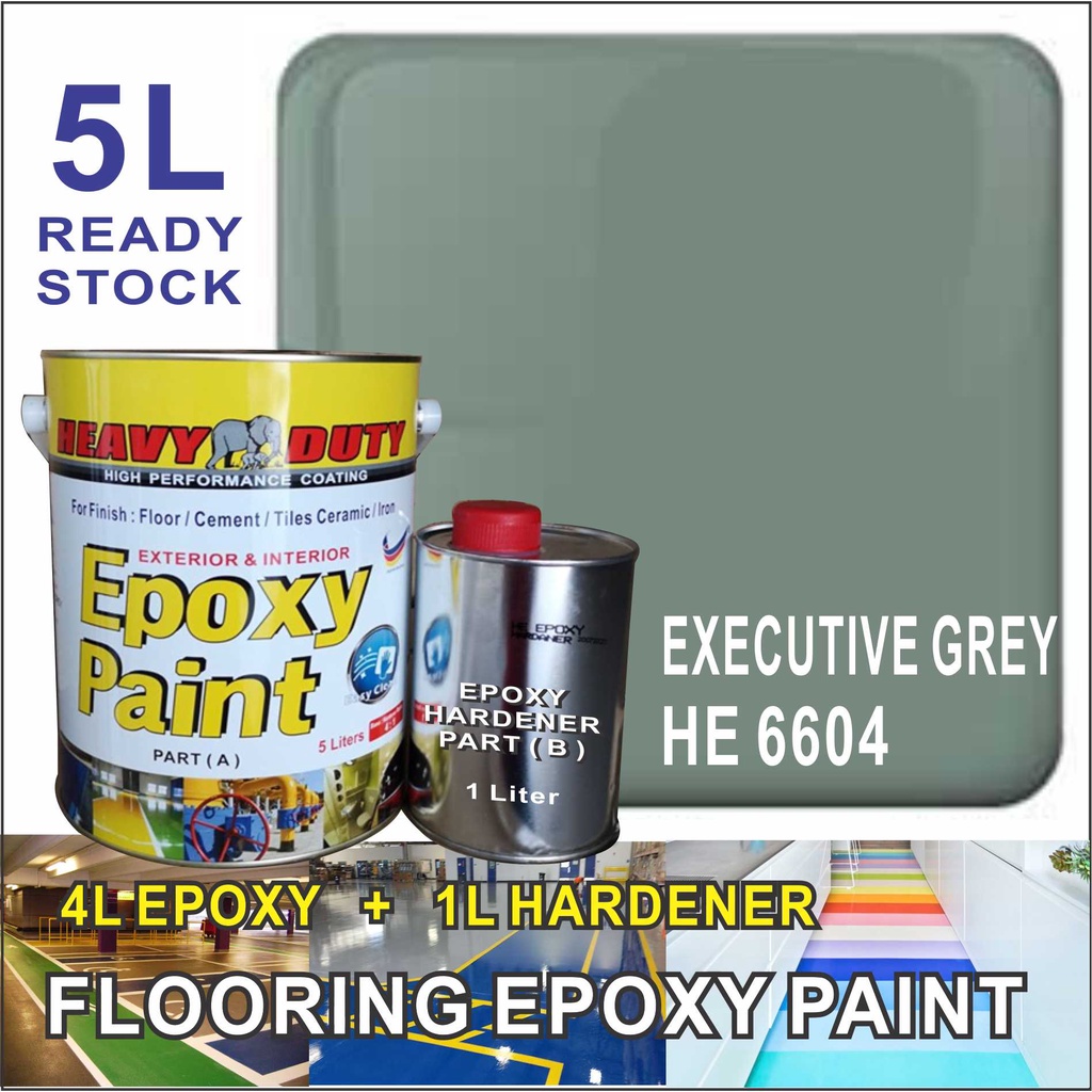 5L HEAVY DUTY EPOXY WATERPROOF FLOOR PAINT ( 5L ) [ Include Hardener ...