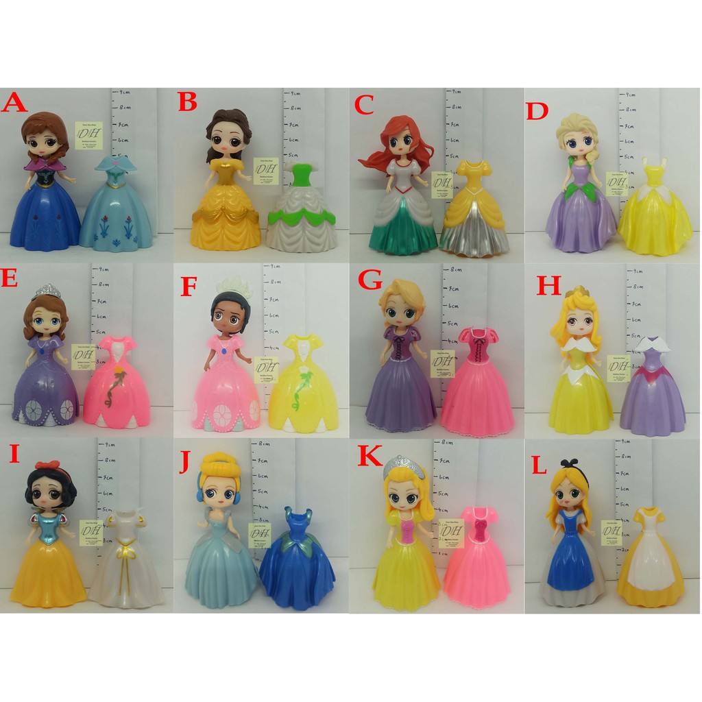 Figure Princess Change Clothes 1 Dress Frozen Elsa Anna Jasmine Mulan ...