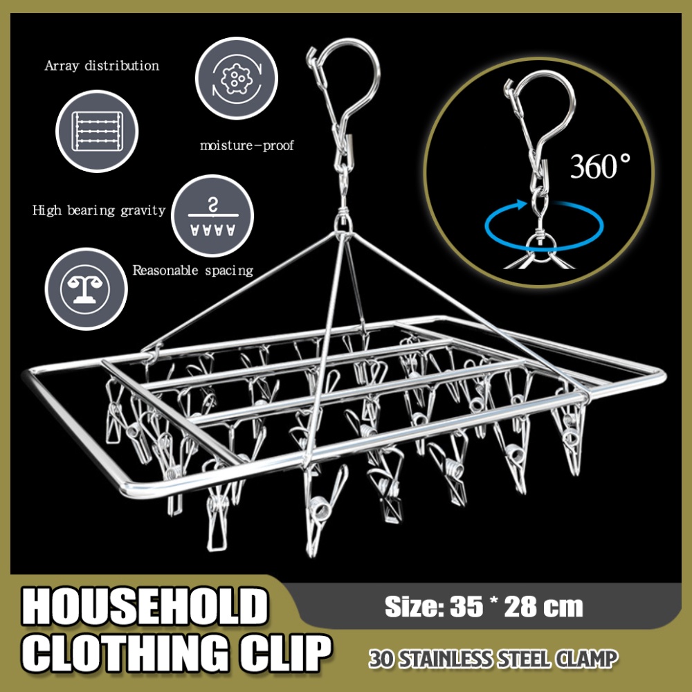 30clips Collapsible Anti Wind Clips Multifunction Stainless Steel ...