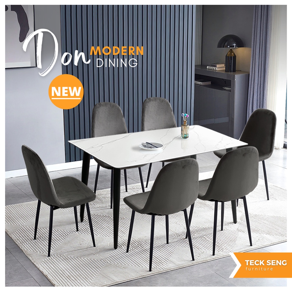 [TECK SENG] Sintered Stone Dining Table MATT/ Nordic Slate Dining Table ...