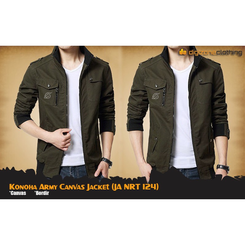 Naruto Konoha Army Canvas Anime Jacket JA Nrt124 | Shopee Malaysia