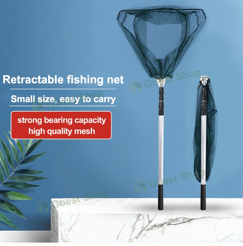 Aluminum Alloy Retractable Fishing Line Tier Net Telescoping Foldable ...