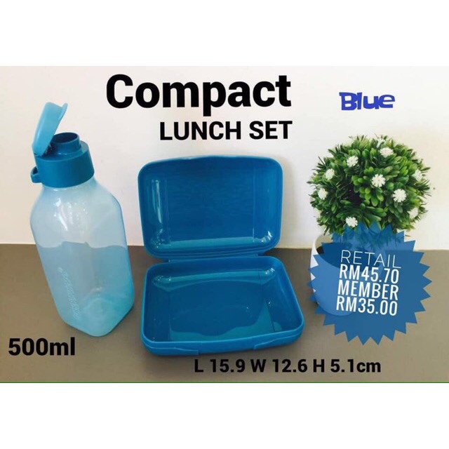 Clearance! Tupperware compact lunch set (Drinking bottle set) | Shopee ...