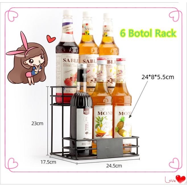 Glass Bottle Display Rack Monin Syrup Rack Coffee Storage Rack ...