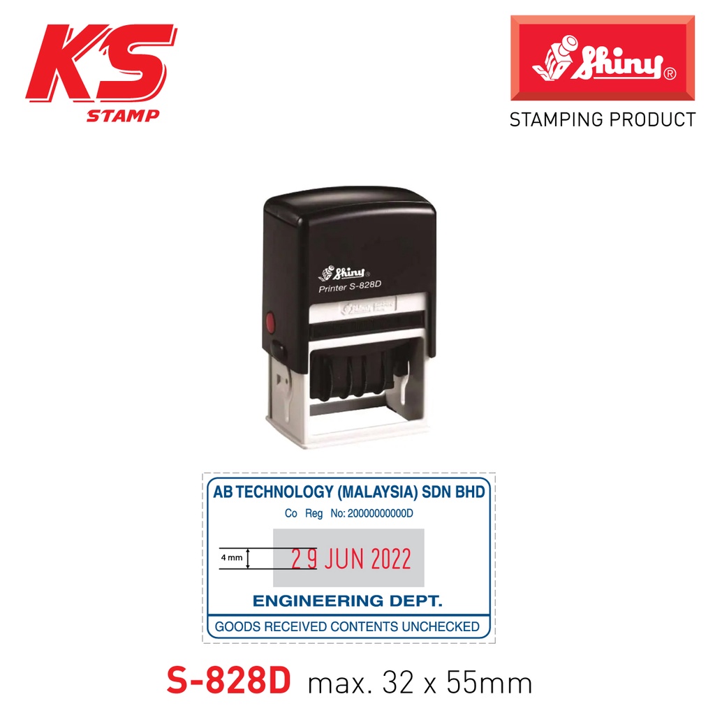 Shiny Self Inking Dater Stamp S-835D / S-826D / S-836D / S-827D / S-828D | Shopee Malaysia