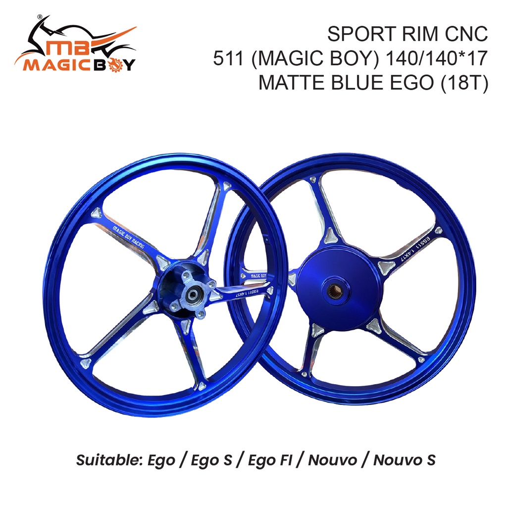 Magic Boy Sport Rim CNC 511 Ego Ego S Ego Fi Nouvo Nouvo S (18T) | Shopee Malaysia